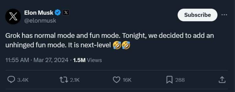 xAI Grok to get a new 'Unhinged Fun Mode' - EONMSK News xAI Grok to get a new 'Unhinged Fun Mode' - EONMSK News