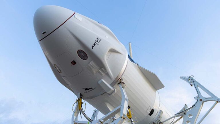SpaceX rolls out Axiom Space Ax-4 Dragon pod to pad 39A ahead of ...