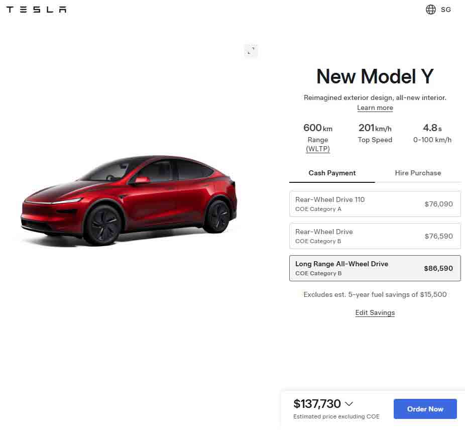 Tesla introduces Long Range AWD Model Y in Singapore - EONMSK News