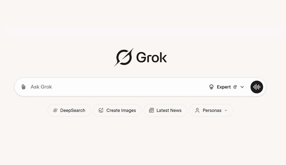 xAI Grok web gets a redesign with Google like search bar - EONMSK News