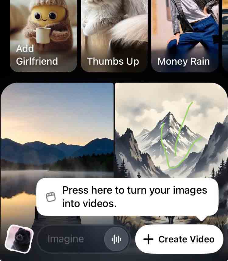 Grok Imagine to get a create video button for mobile app - EONMSK News