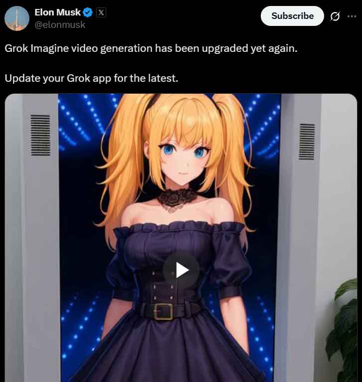 xAI brings a second update to Grok Imagine video generation - EONMSK News