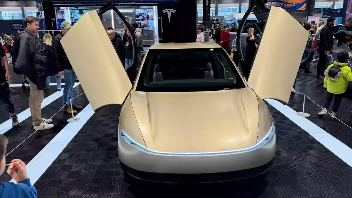 Tesla Cybercab showcase at 2026 Chicago Auto Show - EONMSK News